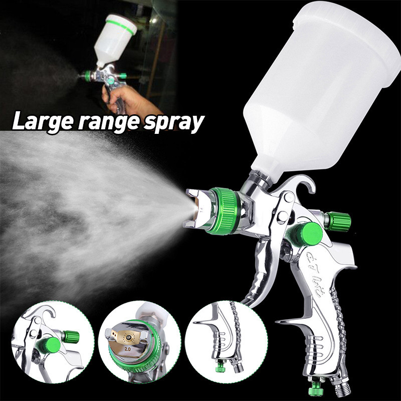 Jual Spray Gun HVLP 600cc Stainless Steel Nozzle Top Pot Paint Gun ...