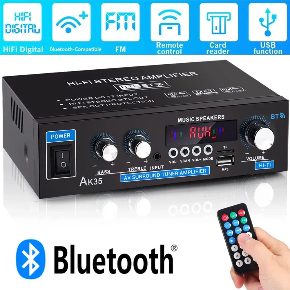 Jual Amplifier Bluetooth EQ Audio Amplifier Karaoke Home Theater FM ...