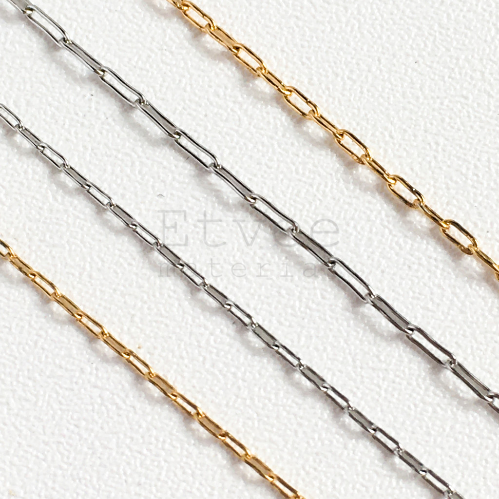 Jual (METERAN) Rantai kotak gepeng halus kecil untuk isian bead/manik ...