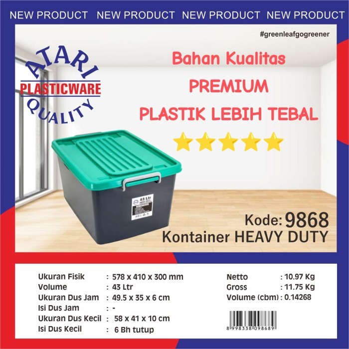 Jual Box Container HEAVY DUTY uk 50 - 75 - 100 Lt Merk Atari Greenleaf ...