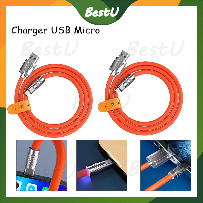 Jual kabel data 6a usb to micro / usb to type c / usb to lightning 120w ...