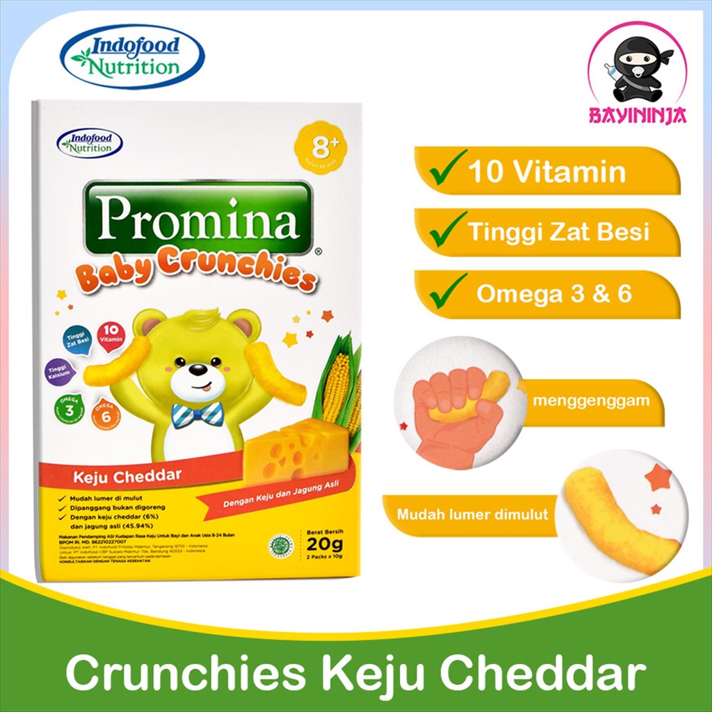Jual PROMINA Baby Crunchies Keju Cheddar 20 g | Shopee Indonesia