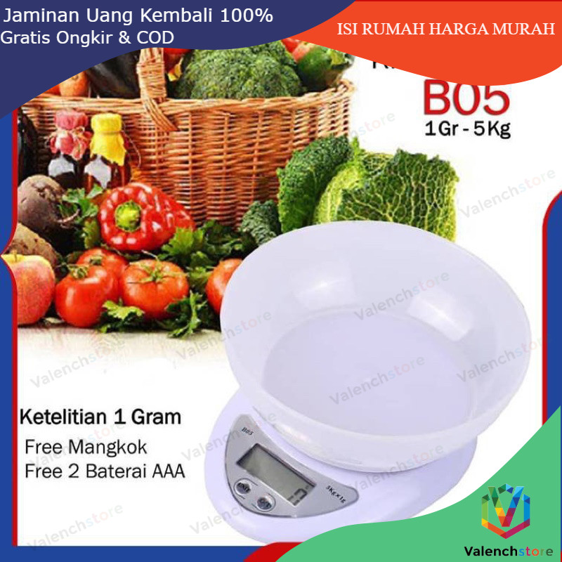 Jual Timbangan Dapur Digital MANGKOK / Timbangan Kue 5KG | Shopee Indonesia