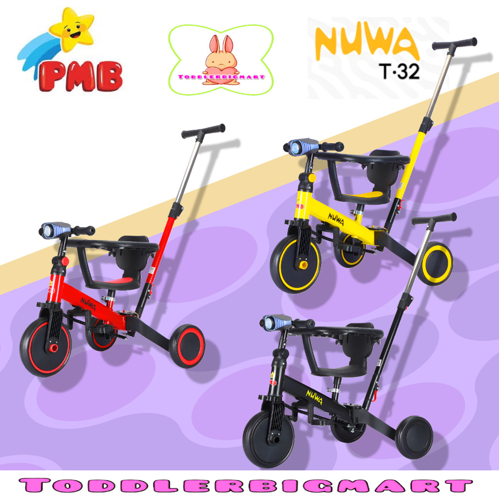 Jual Sepeda Anak Roda Tiga PMB NUWA T 32 Balance Bike Tricycle 6 In 1 Lampu Musik Ban EVA ...