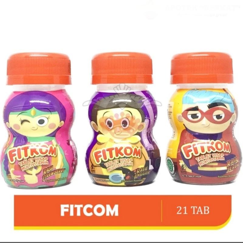 Jual Fitkom Fitcom Tablet Hisap Multivitamin Anak isi 21 tablet ...