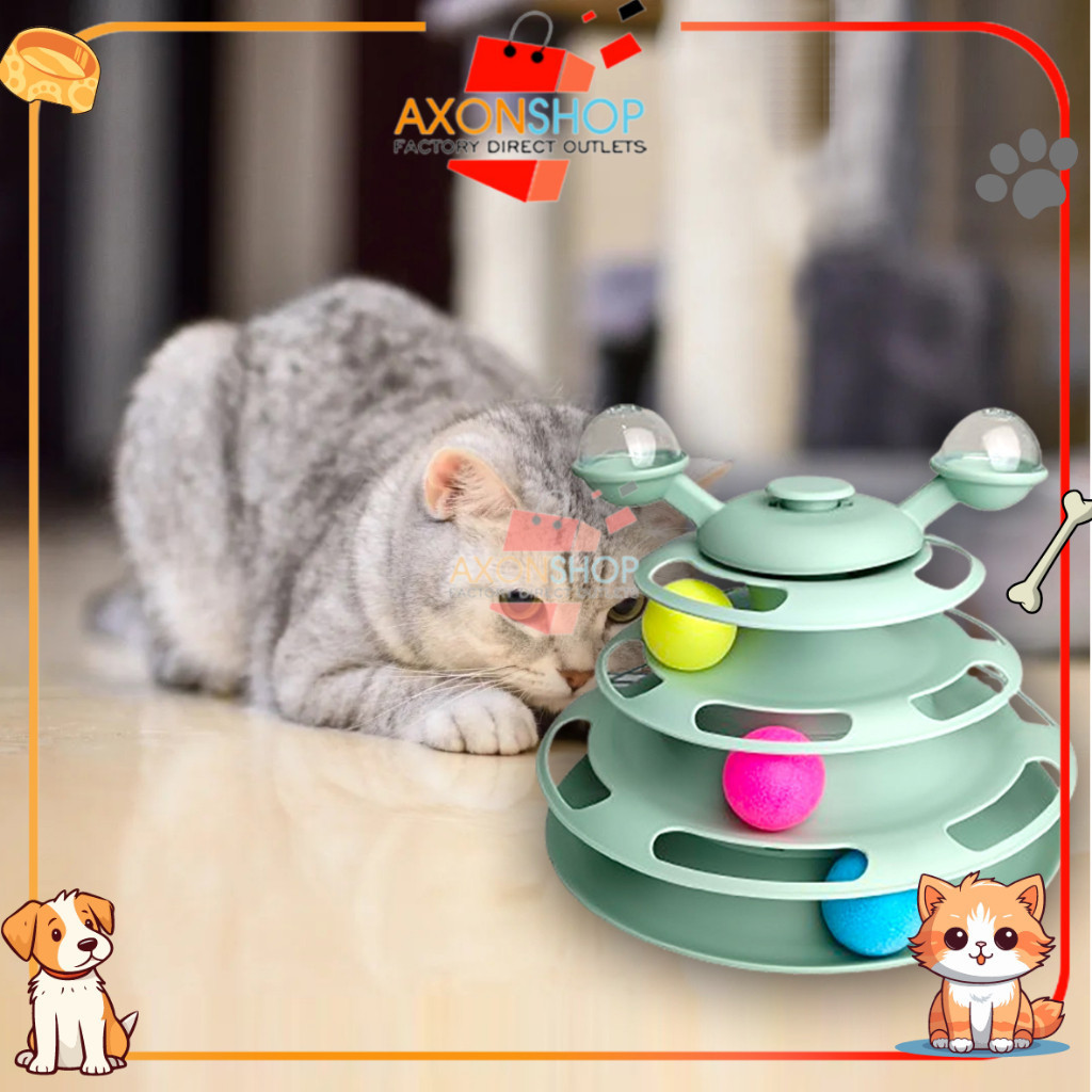 Jual Mainan Interaktif Kucing Meja Bola Putar Tingkat Cat Circular ...