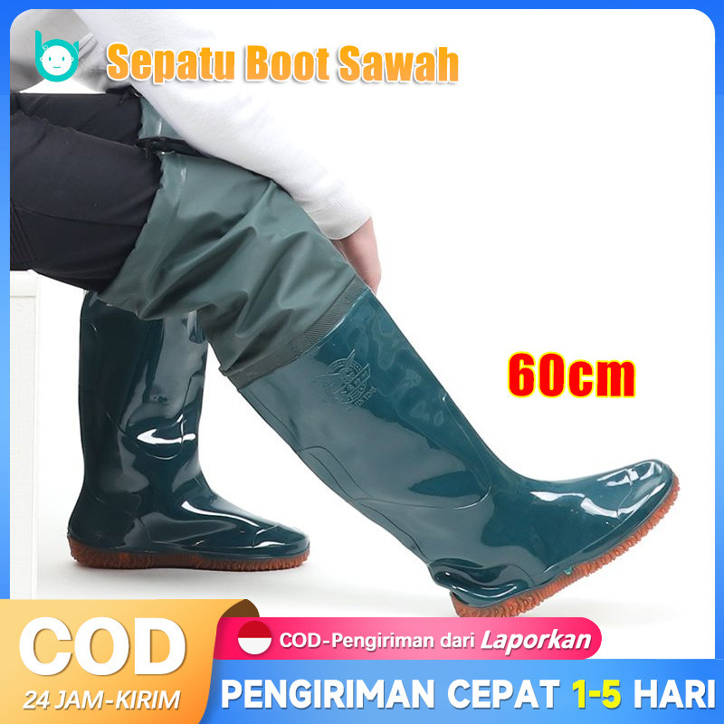Jual 【COD】Sepatu Boot Sawah Panjang Pria Anti Air Impor Waterproof ...