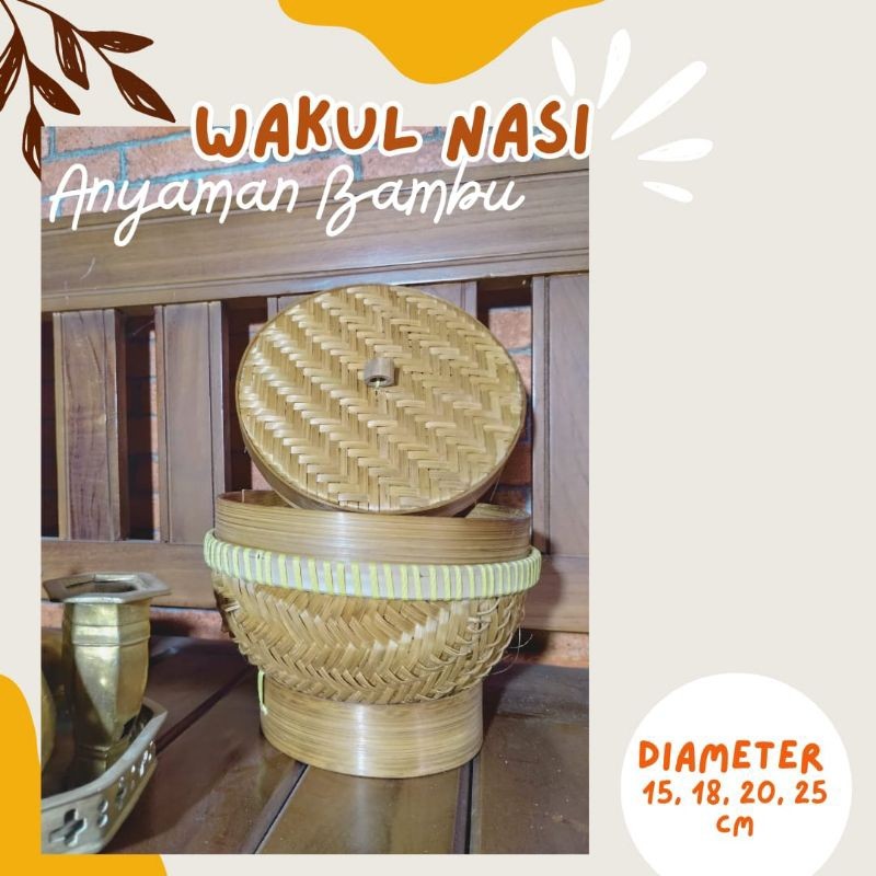 Jual wakul nasi/tempat nasi/cething/wakul bambu/ D18-D23 | Shopee Indonesia