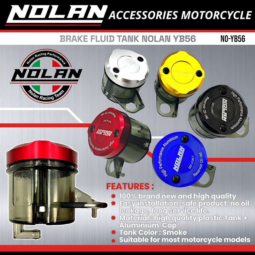 Jual NOLAN Tabung Minyak Master Rem YB56 Smoke Grey Plus Breket Aluminium Alloy | Shopee Indonesia