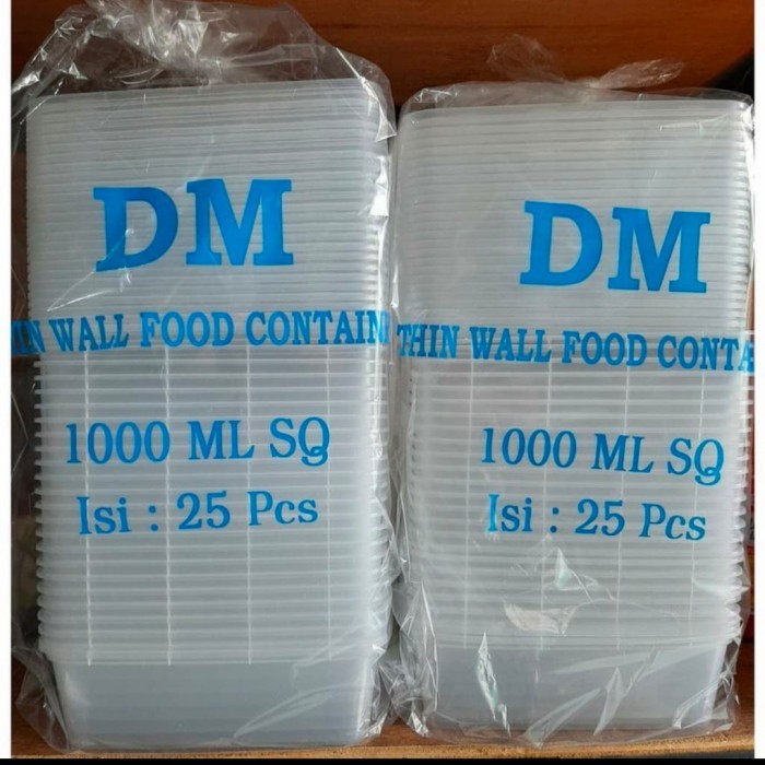 Jual KOTAK MAKAN PERSEGI 1000ML - BOX THINWALL FOOD CONTAINER - ISI ...