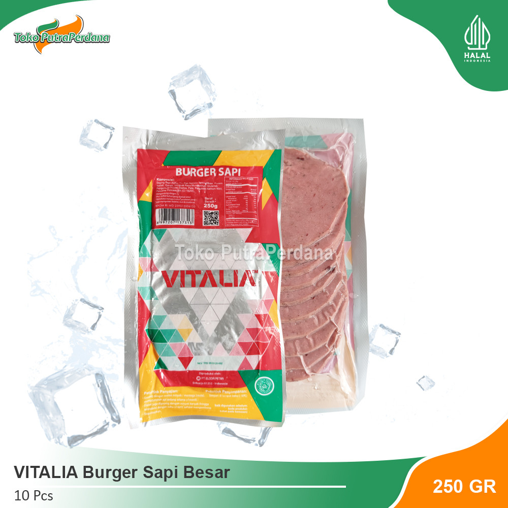 Jual VITALIA Burger Sapi Besar 250gr (10 Pcs) | Shopee Indonesia