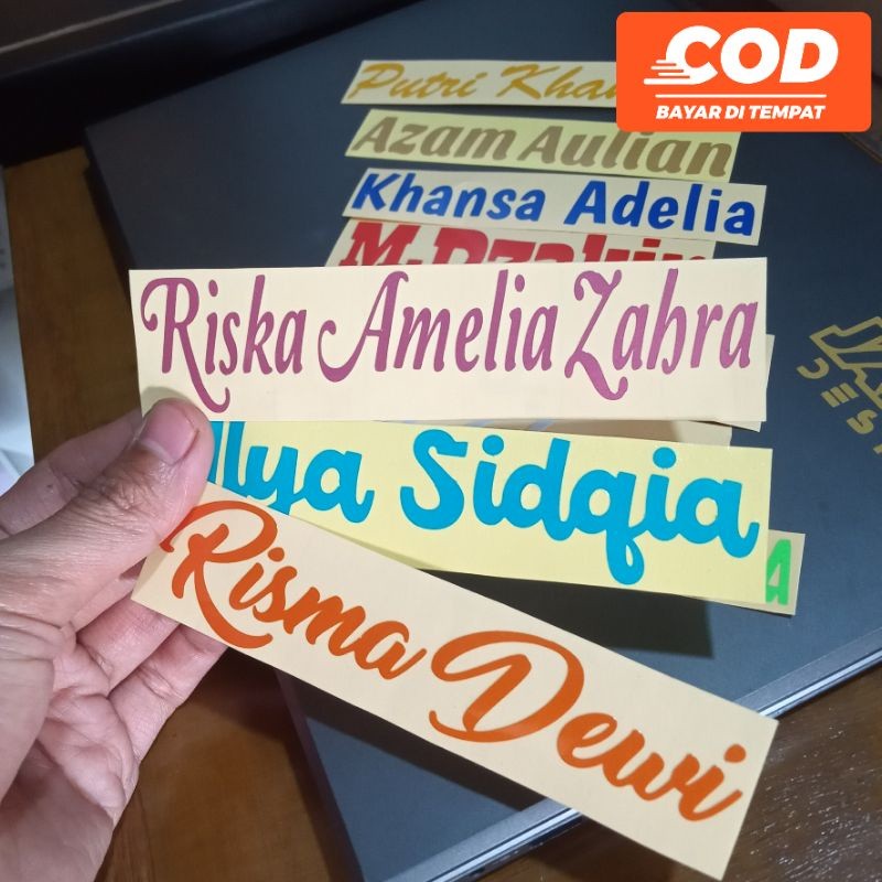 Jual Cutting Stiker Nama Custom, Sticker Waterproof, Stiker Timbul ...