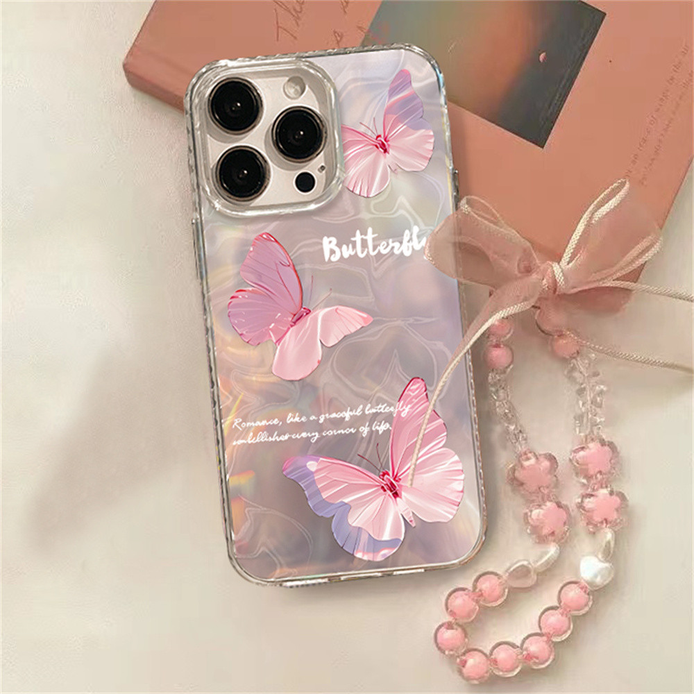 Jual Pink Ripple Butterfly IMD Case for OPPO A3X A60 A79 A18 A38 A78 A58 Reno 8T A57 2022 A17 ...
