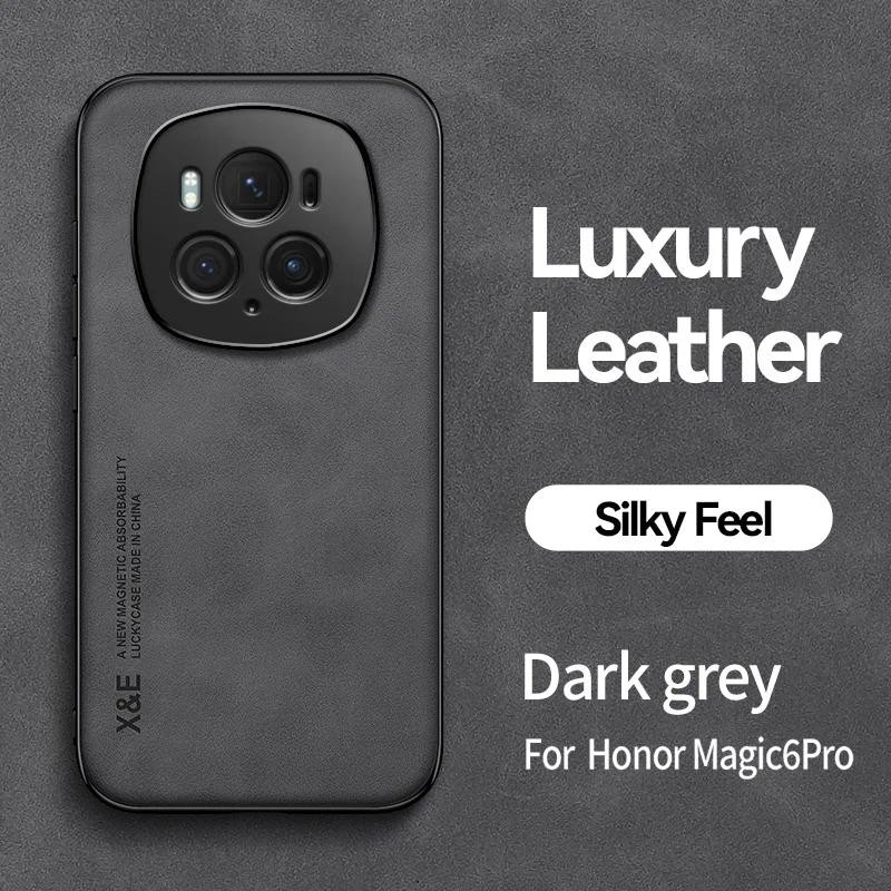 Jual For Honor Magic6 Pro 5G Case Luxury Magnetic Leather Soft Phone ...