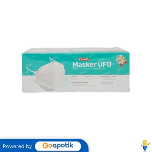 Jual Onemed 4ply Masker Ufo Earloop Putih Box 20 Pcs | Shopee Indonesia