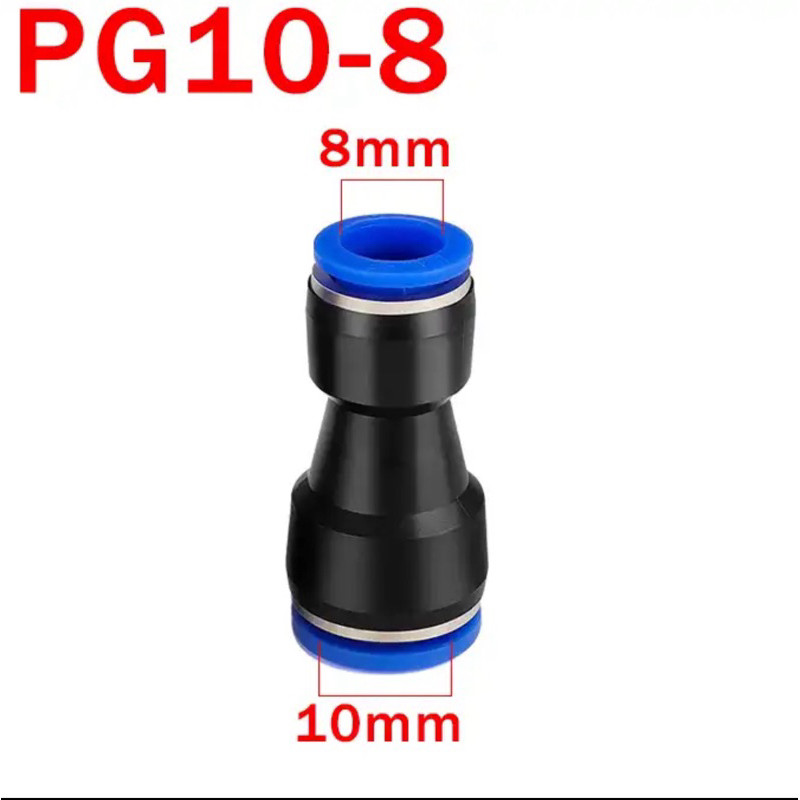 Jual PG 10-8 Pneumatic Fitting Joiner Lurus Reducer 10mm x 8mm | Shopee ...
