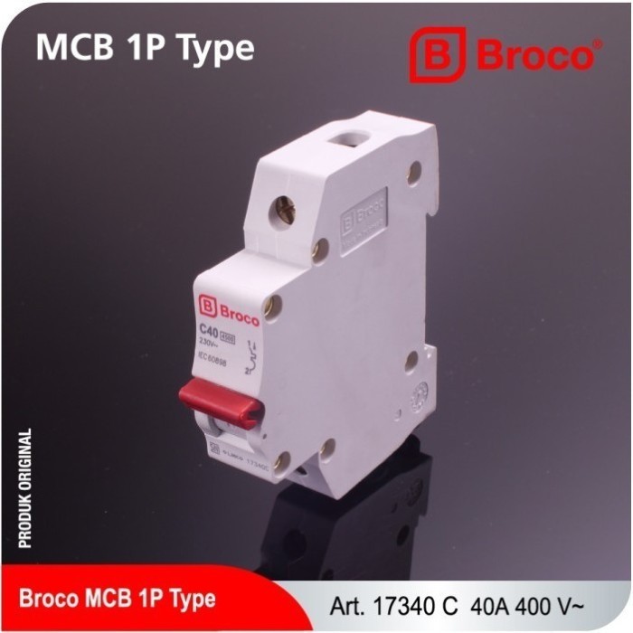 Jual Broco MCB 1 Phase 2A / 6A / 10A / 16A / 20A / 25A / 32A / 40A ...