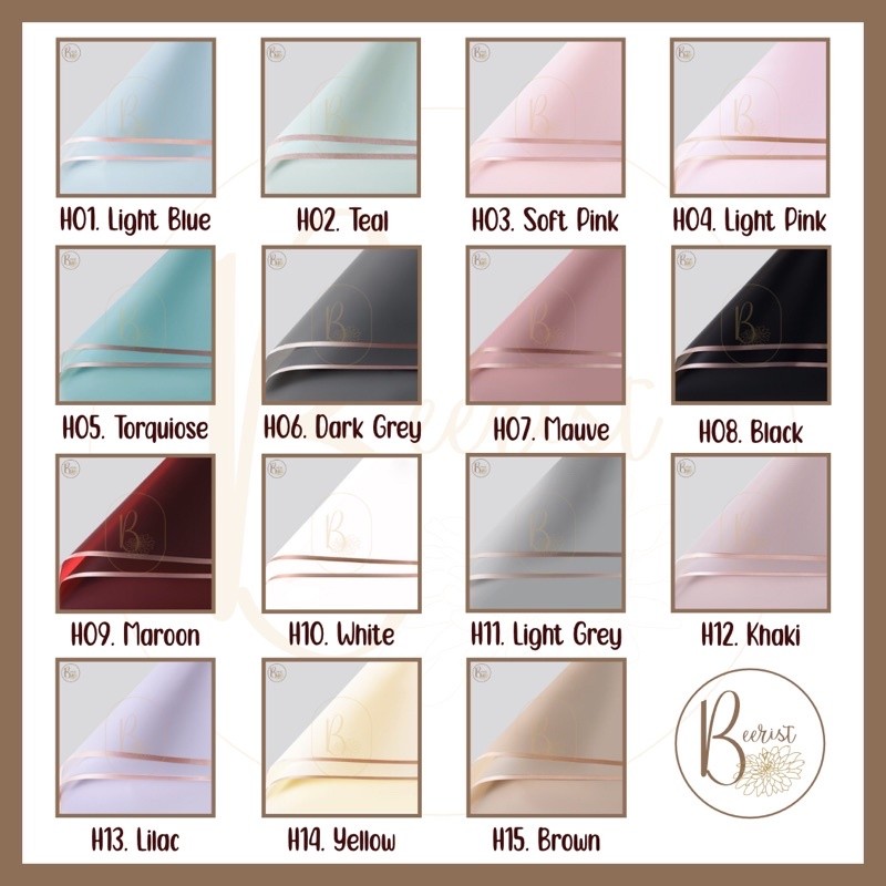 Jual [ 20 LEMBAR ] Kertas Bunga Cellophane List Gold Flower Wrapping ...