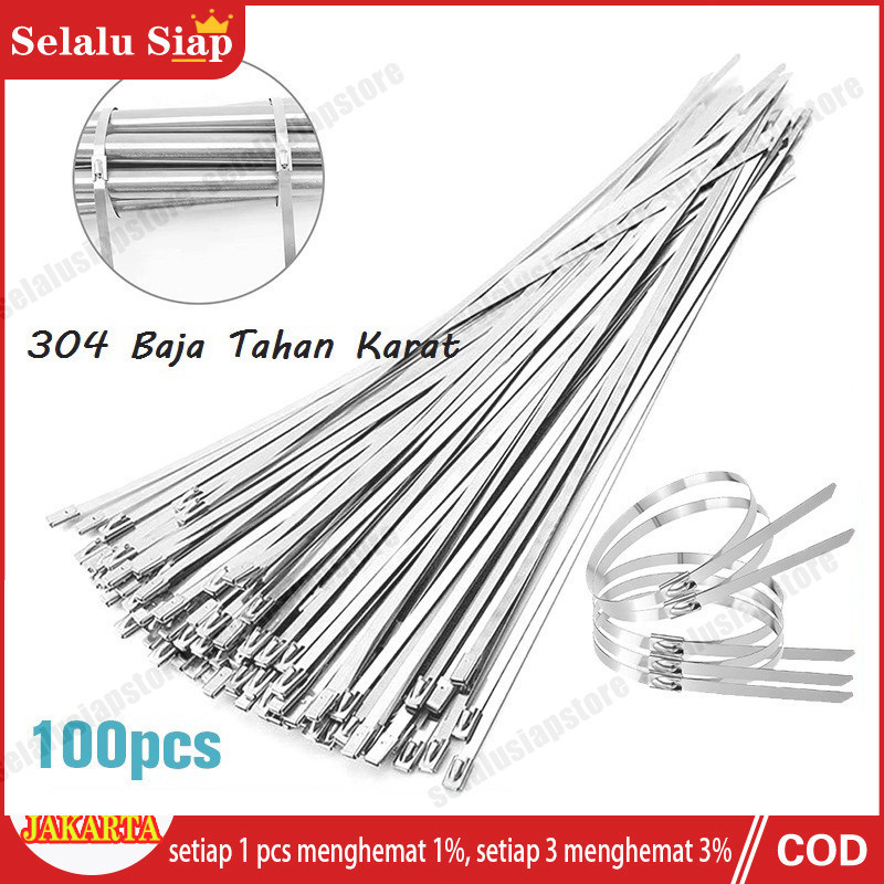 Jual (100 Pcs ) Kabel Ties Stainless Tali Besi Anti Karat 304 / Cable ...