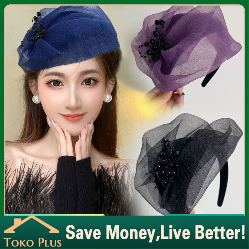 Jual Headpiece Topi Jala Mini Headpiece Pesta Wanita Hiasan Rambut Topi ...