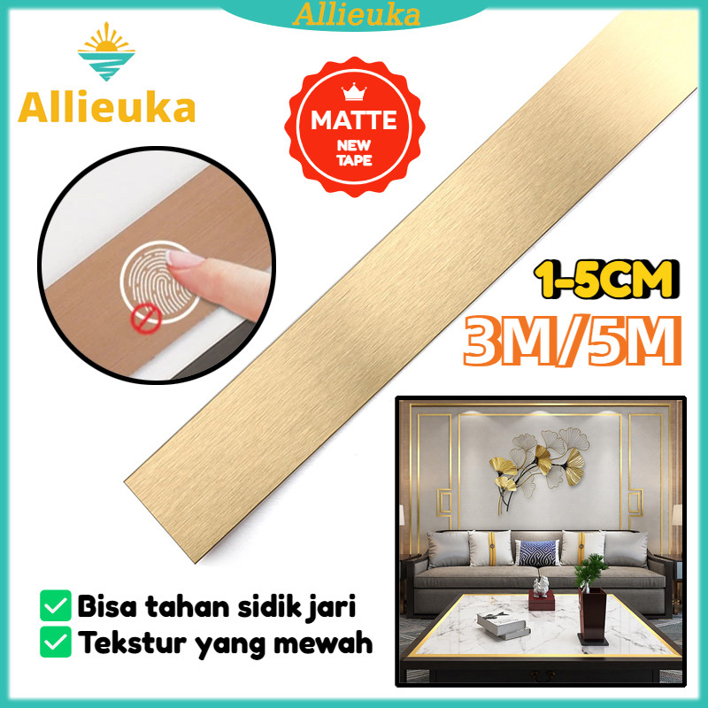 Jual Allieuka List Plat Strip Gold Matte / List Plat Gold / Stainless ...