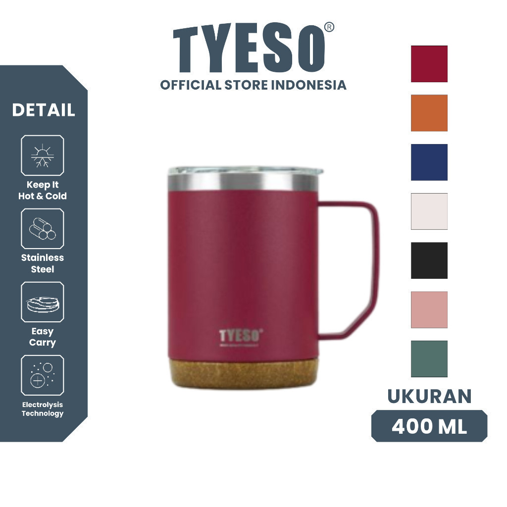 Jual Tyeso Tumbler Gelas Mug 530ml TS-8836 Stainless Vacuum Insulated Anti Slip Tahan Panas ...