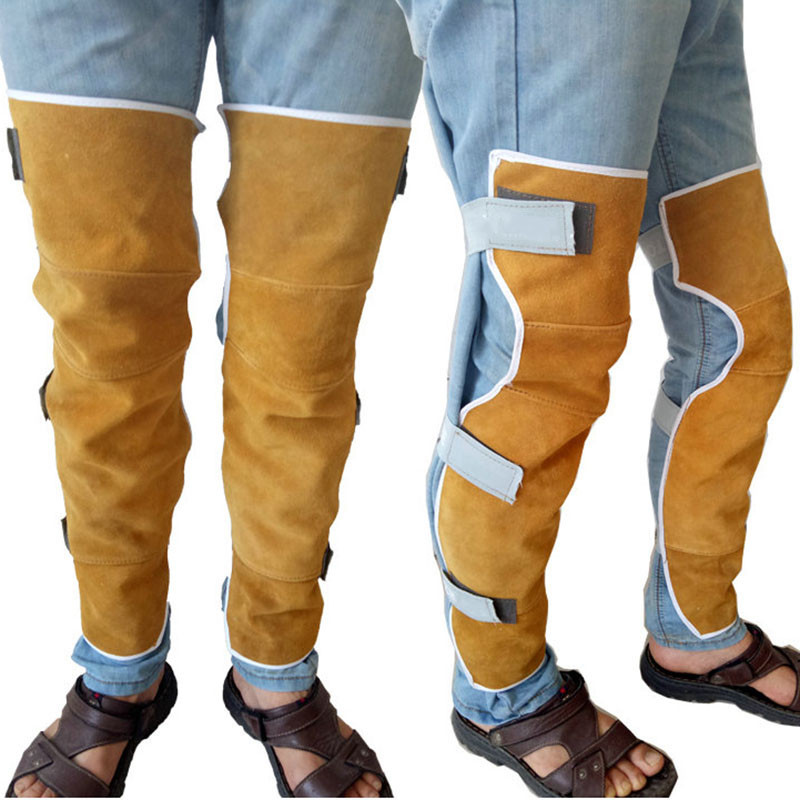 Jual Welding Leg Guards Knee Kads Cowhide Leather Abrasion-resistant ...