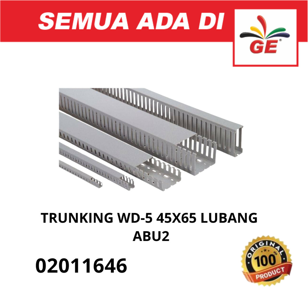 Jual KABEL DUCT KABEL DAK LUBANG 45x65 mm PVC ABU - 02011646 | Shopee ...