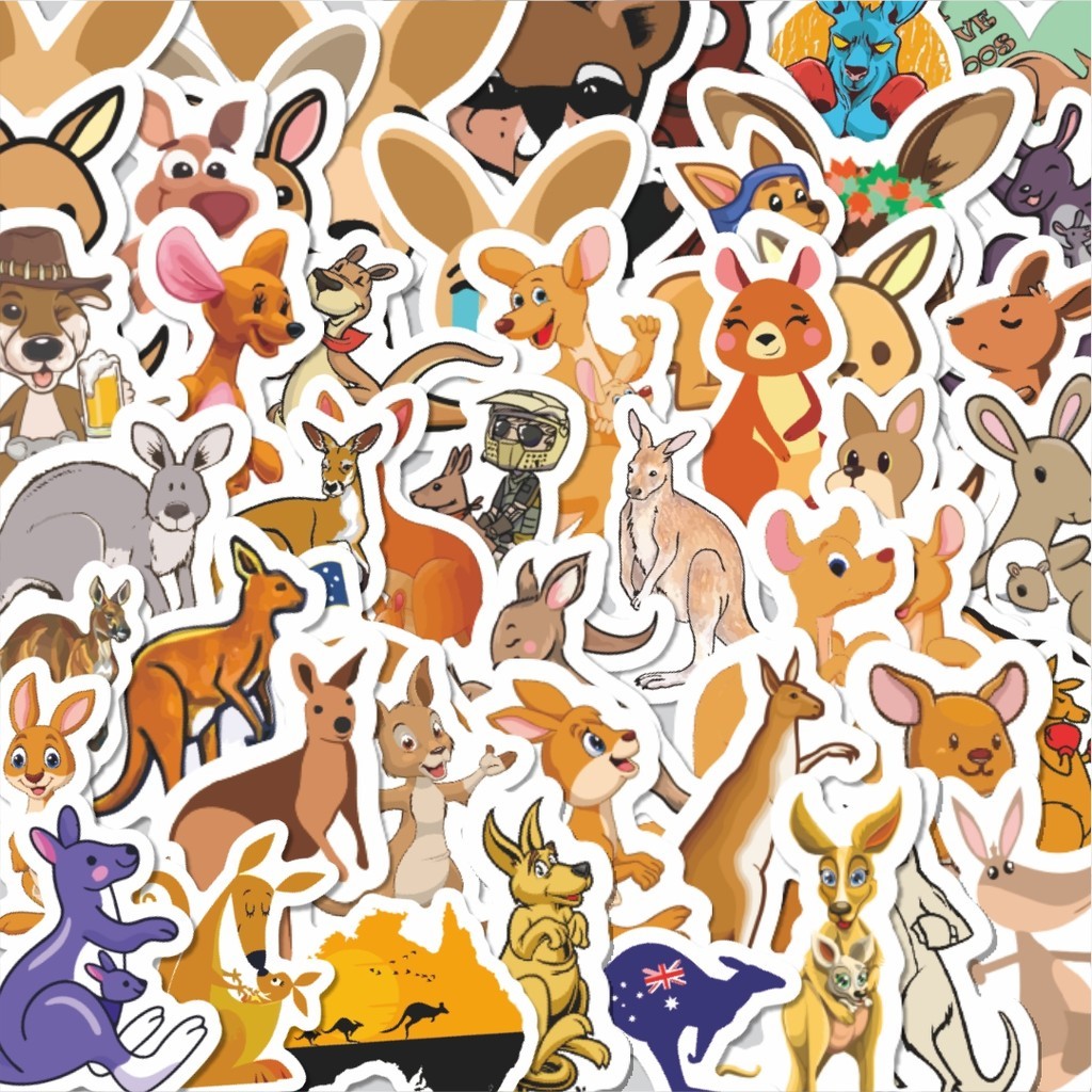 Jual Stiker Cutting Pack Sticker Hewan Kanguru Isi 100Pcs Series ...