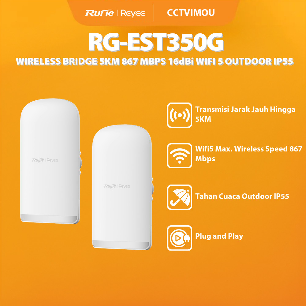 Jual RUIJIE REYEE RG-EST350G WIRELESS BRIDGE 5KM 867 MBPS 16DBI WIFI 5 ...