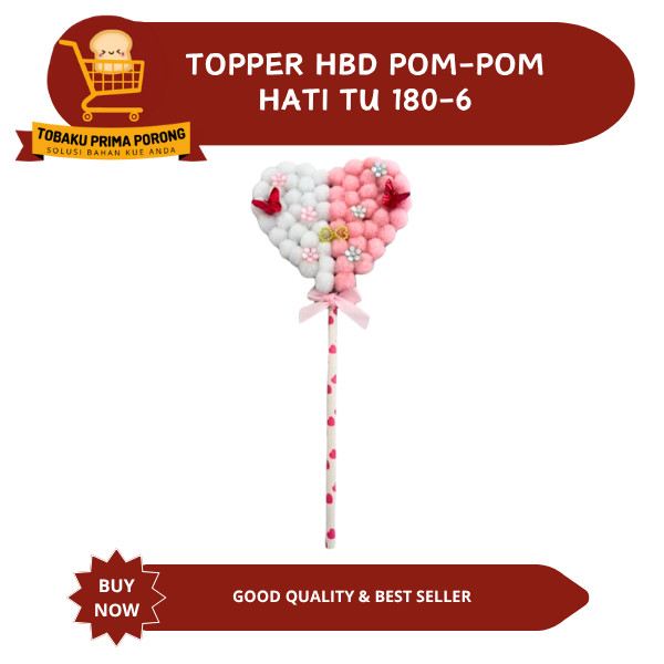 Jual TOPPER HBD POM POM HATI TU 180-6 | Shopee Indonesia