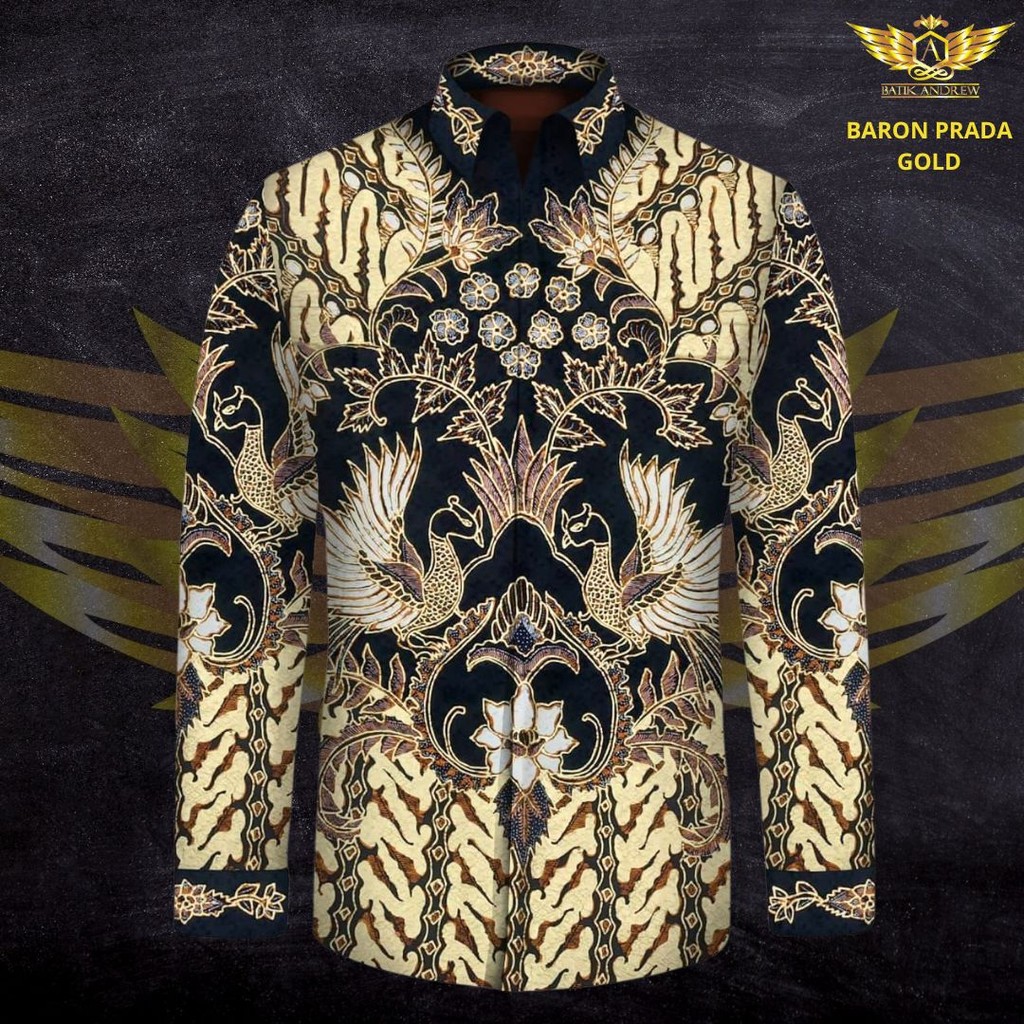 Jual BARON PRADA EMAS MOTIF 3 BAHAN BATIK TULIS SUTRA ATBM NAGA BURUNG ...