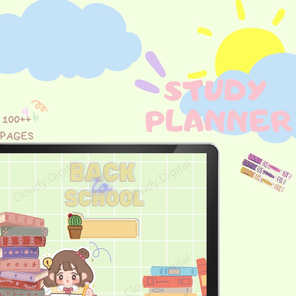 Jual Study Planner Digital cute girl school for Goodnotes Notability ...
