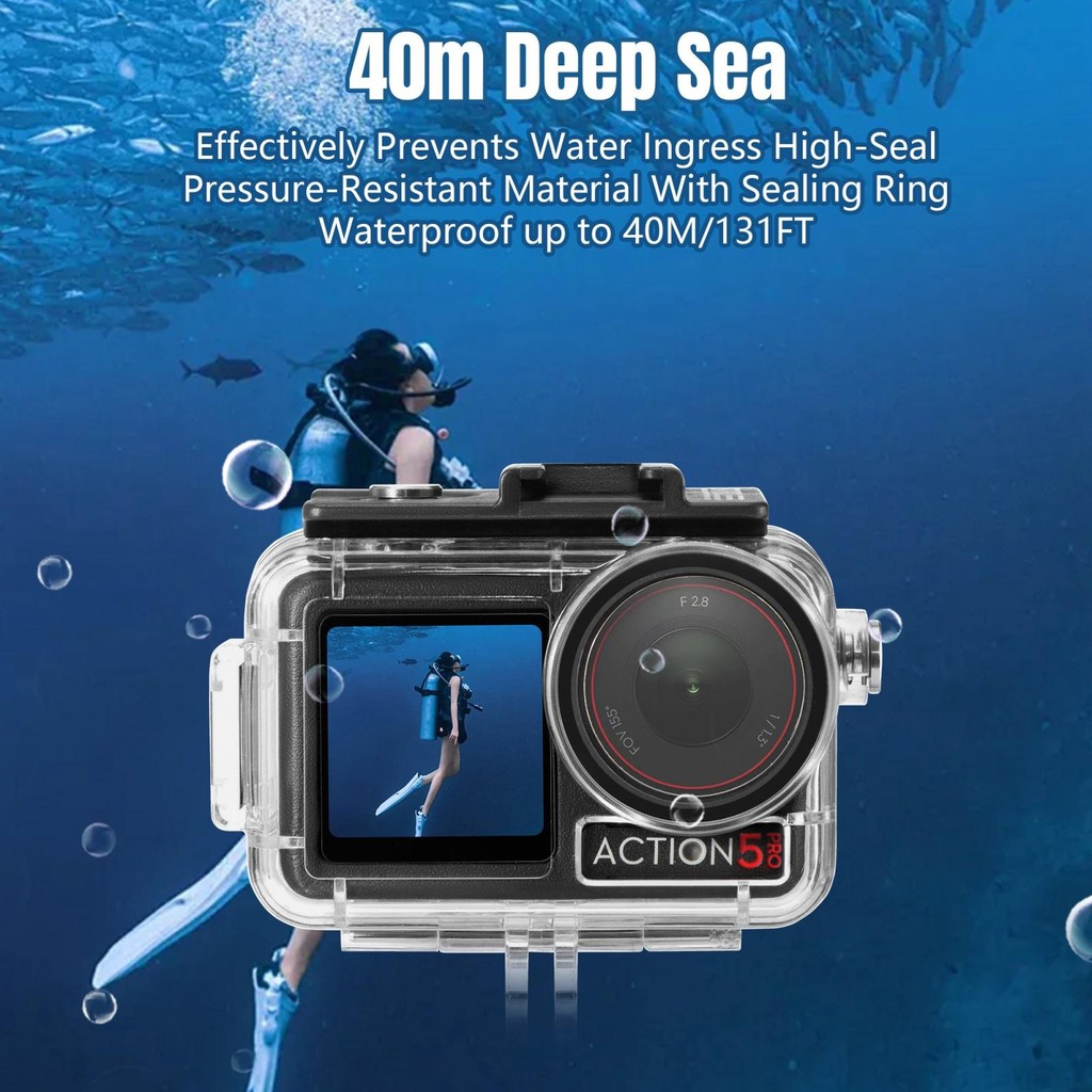 Jual 40m Underwater Waterproof Housing Diving Case for DJI Osmo Action ...