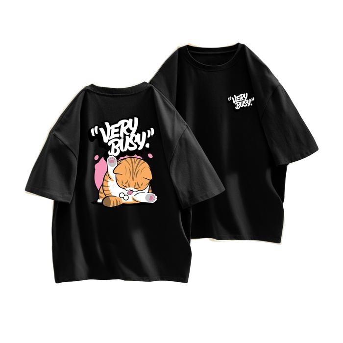 Jual (COD) Three Pigeon T-Shirt - Very Busy Cat - Hitam, 2XL | Shopee ...