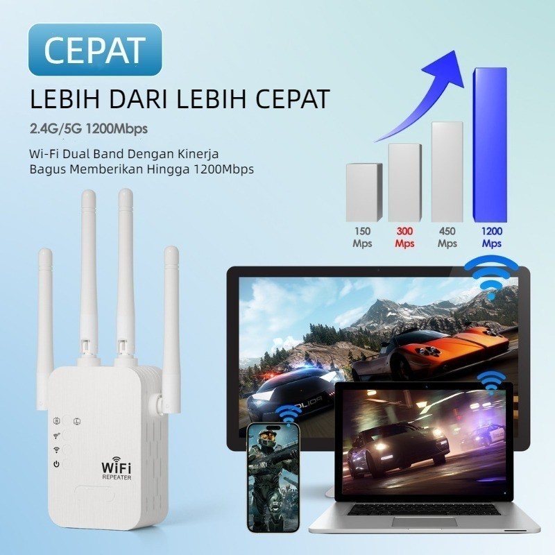 Jual 【COD】6 antenna /500M Wifi Repeater /Network Extender/Wireless Wifi ...