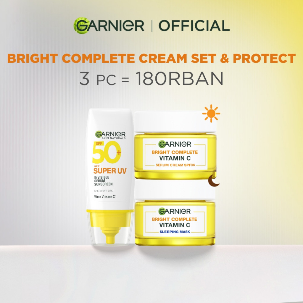 Jual (PAKET HEMAT 3PCS) Garnier Bright Complete Vitamin C Simple Set ...