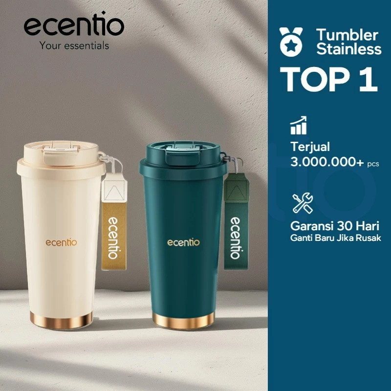 Jual Ecentio Tumbler Kopi 530ml Thermos Tumblr Termos Air Dingin Panas ...