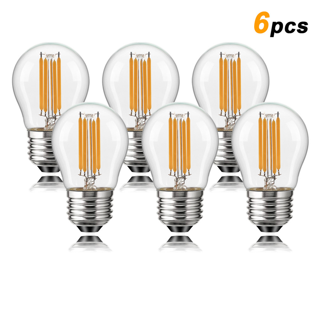 Jual 6PACK 4W Globe Led Light Bulbs G45 E27 Medium Base Warm White ...