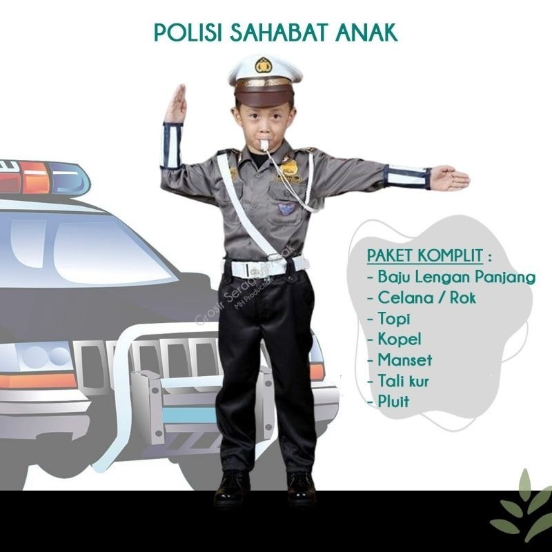 Jual QM78ER BAJU SERAGAM POLISI ANAK LAKI-LAKI DAN PEREMPUAN /KOSTUM ...