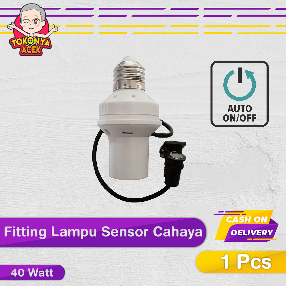Jual Fitting Lampu Sensor Cahaya Automatic - Rumah Lampu Otomatis E27 ...