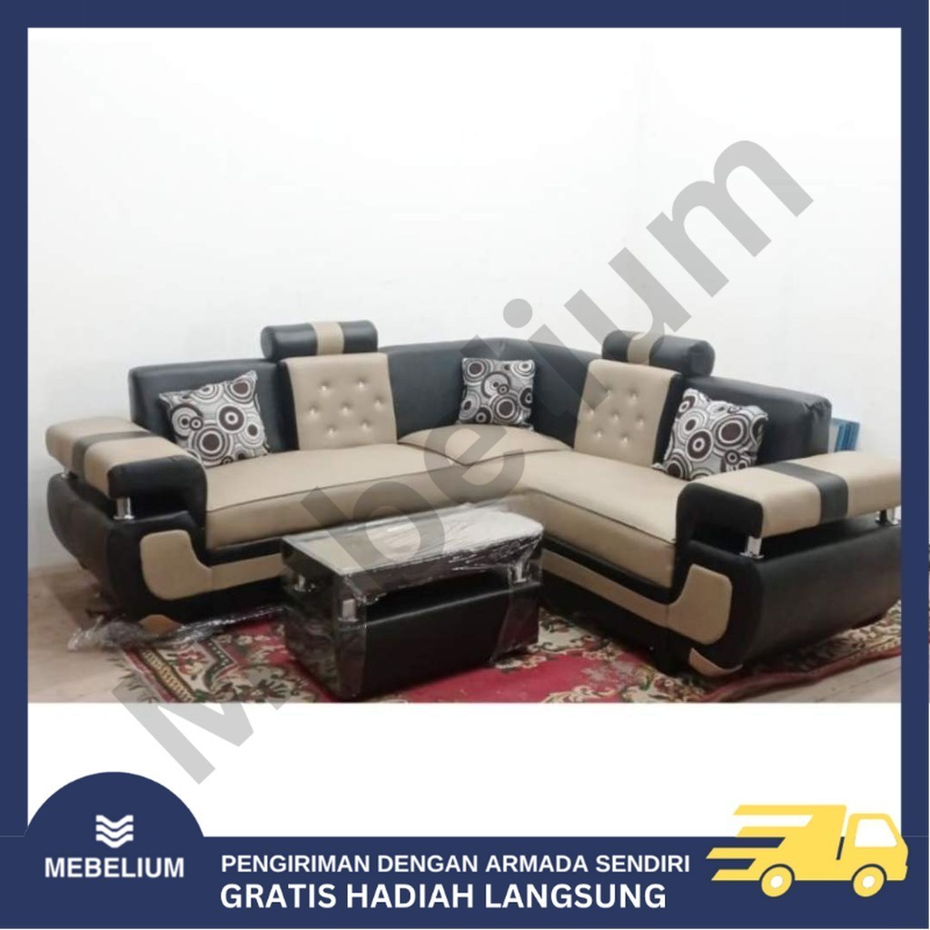 Jual [Premium] Sofa L Angsa Set Plus Sandaran Bahan Oscar Rangka Kayu ...