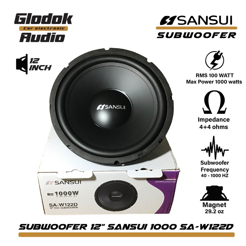 Jual Subwoofer Sansui 12" SA W 122D DVC 1000 watt | Shopee Indonesia