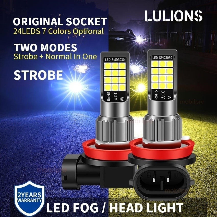 Jual Lampu LED Putih H11 Two Color 24SMD Untuk Headlight / Fog Lamp ...