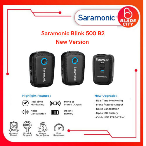 Jual Saramonic Blink 500 B2 New Version Wireless Microphone Clip On