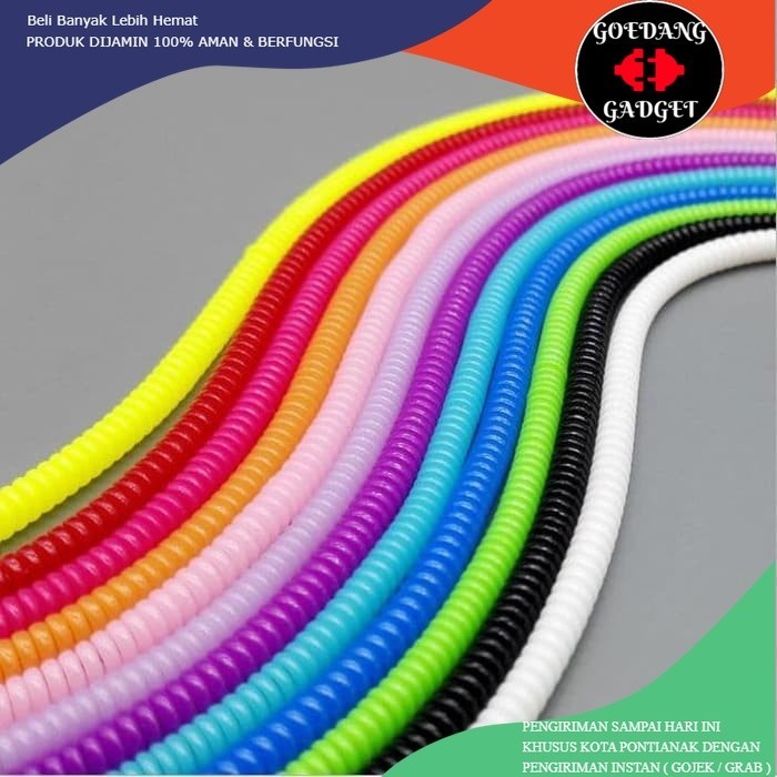 Jual (CEK VARIASI) PELINDUNG KABEL WARNA WARNI CORD PROTECTOR SPIRAL ...