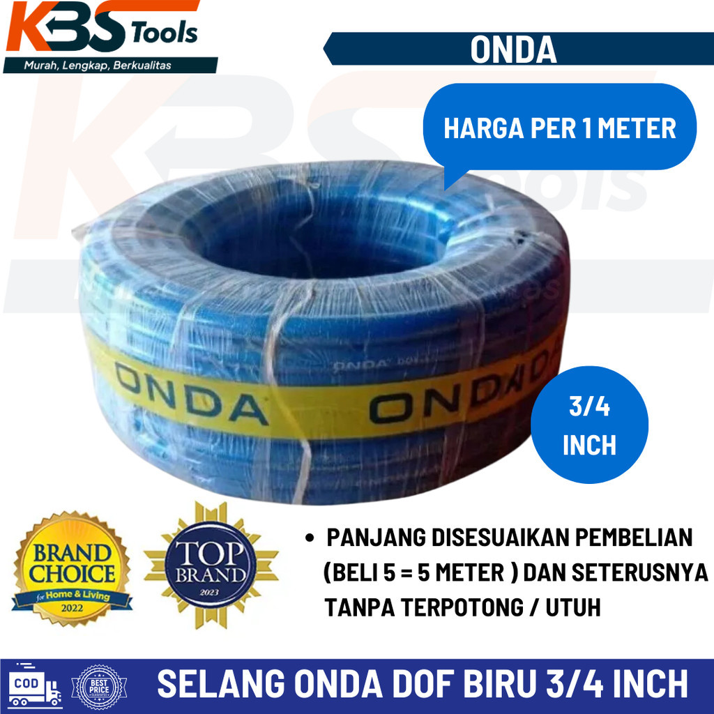 Jual Selang Air Elastis Serbaguna Dof Biru 3/4" Inch Onda Hose Meteran | Shopee Indonesia