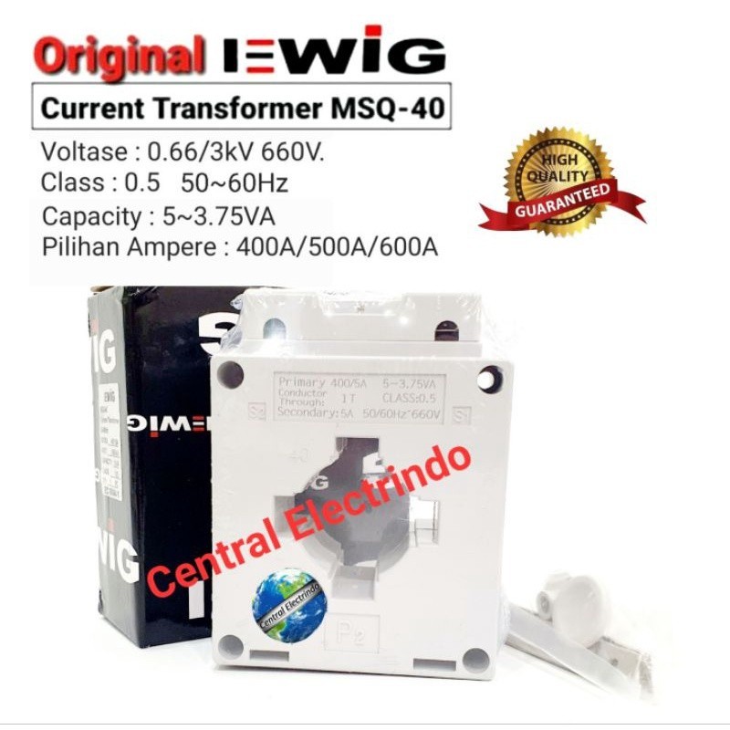 Jual Current Transformer CT MSQ-40 400A~600A/5A EWIG. | Shopee Indonesia
