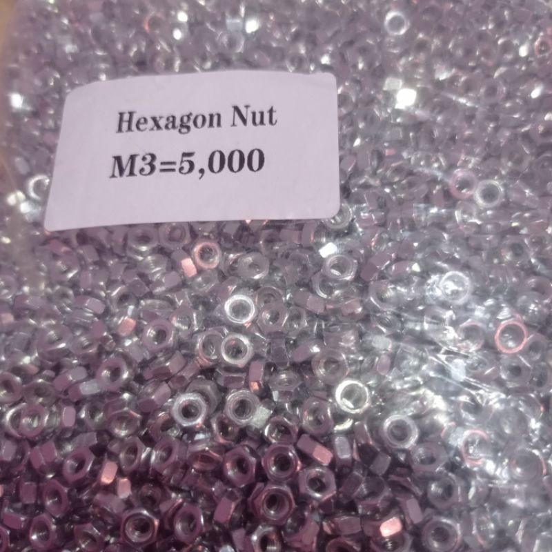 Jual MUR 3MM MUR 3 MM ISI 250 PCS - MUR KUNCI 5MM - HEXAGON NUT M3 ...
