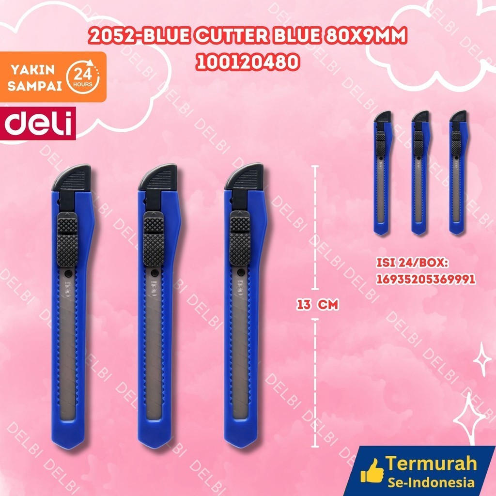 Jual Deli Cutter 2052 BLUE CUTTER BLUE 80X9 MM | Shopee Indonesia